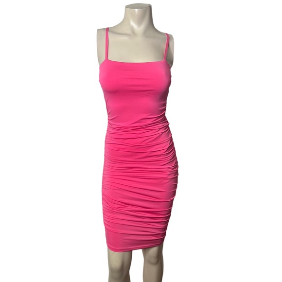 Mind Code | Dresses | Pink Cami Ruched Bodycon Dress | Poshmark